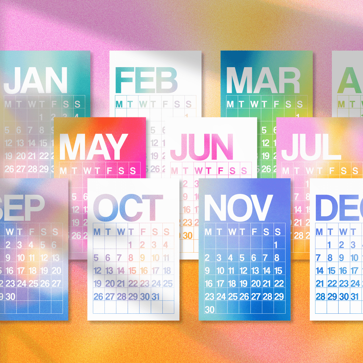 2026 12-Month Wall Calendar | Aura – The Good Paper Club